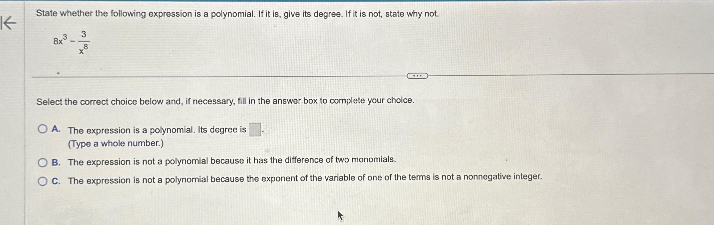 Solved State whether the following expression is a | Chegg.com
