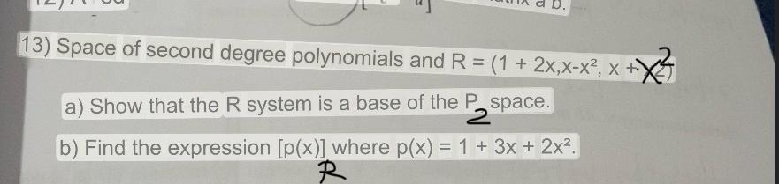 Solved Space of second degree polynomials and | Chegg.com
