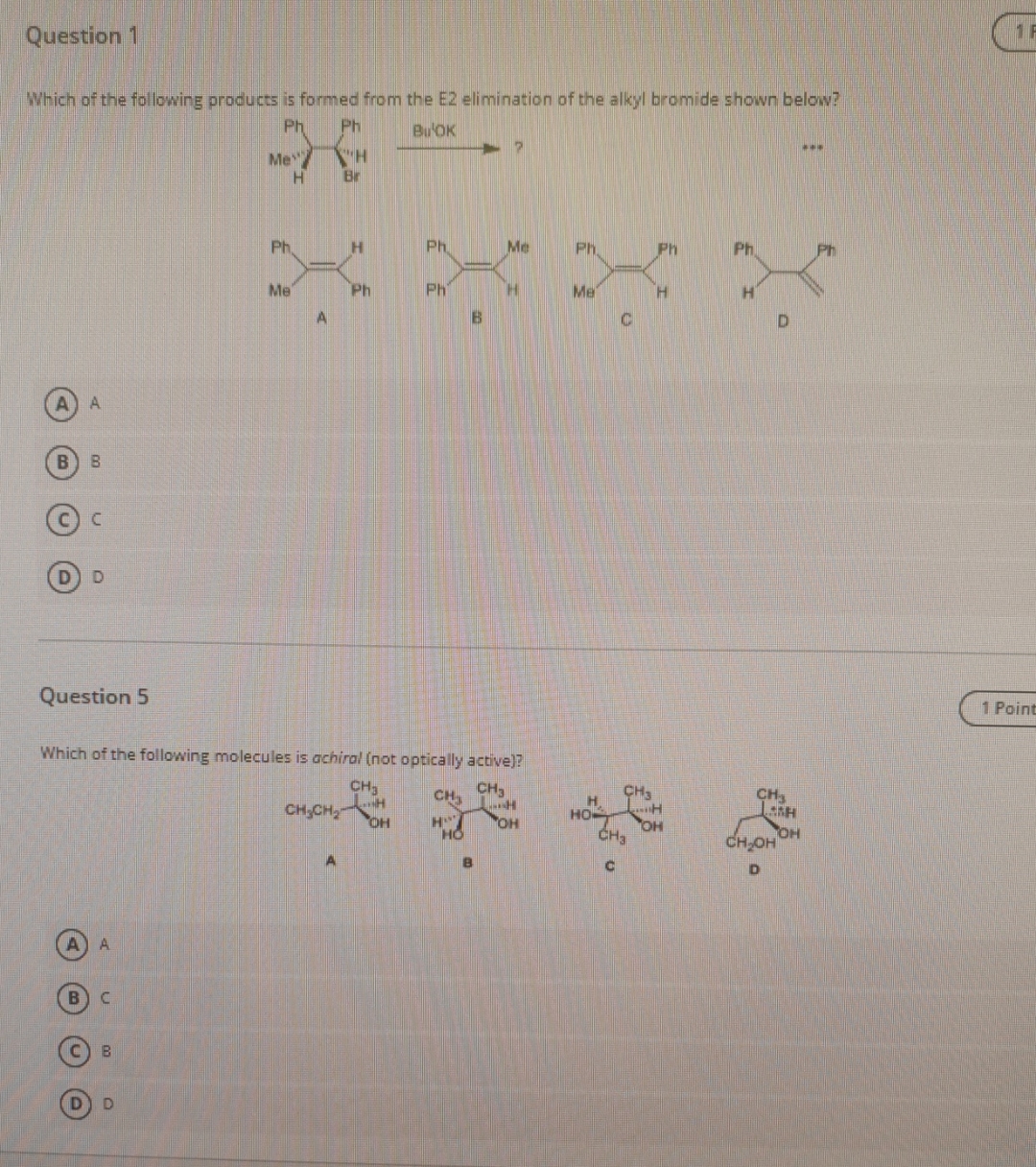 Solved Question 1Which of the following products is formed | Chegg.com