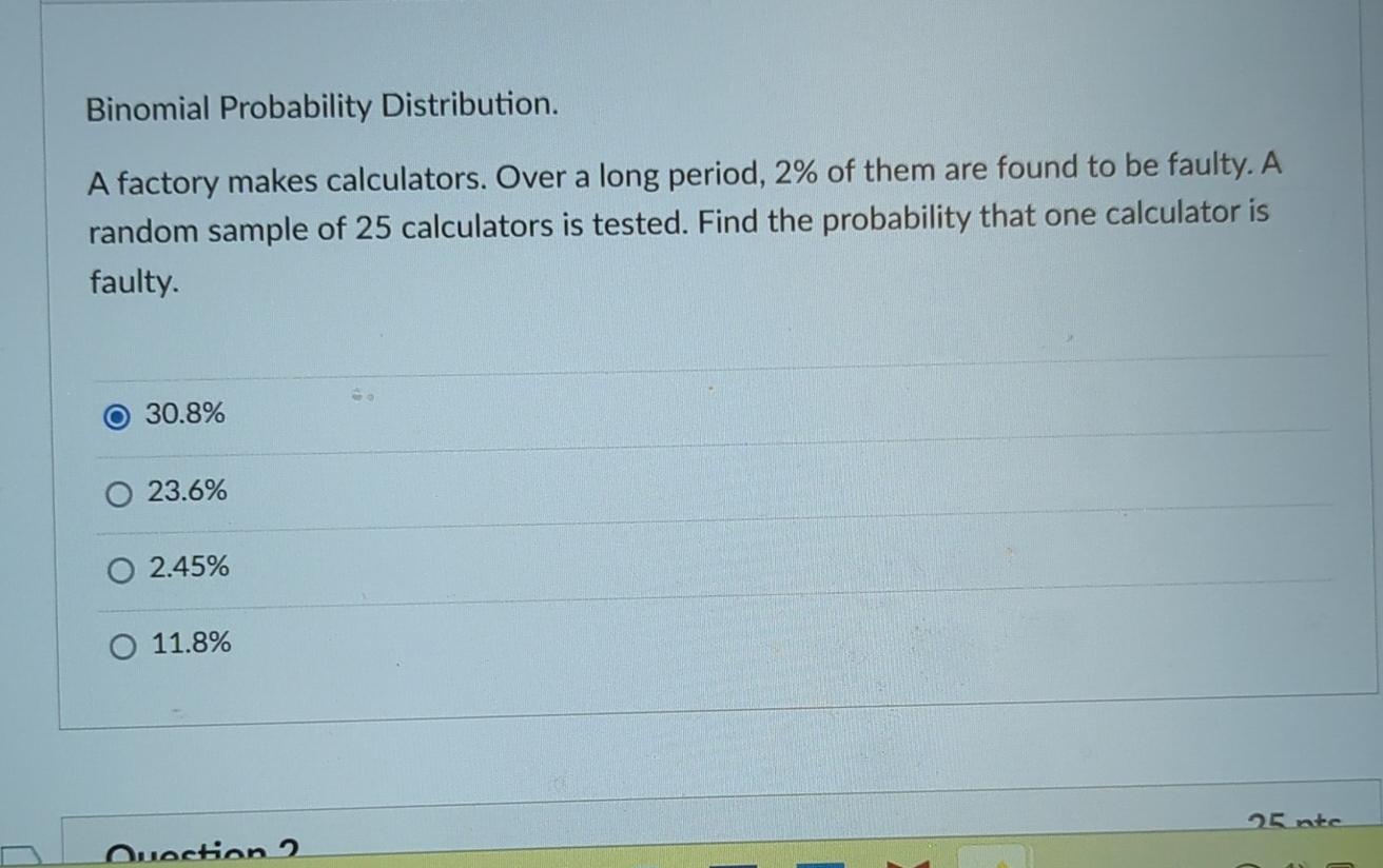 Solved Binomial Probability Distribution.A factory makes | Chegg.com