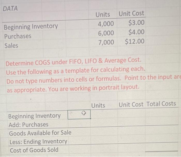 Solved Determine COGS under FIFO, LIFO \& Average Cost. Use | Chegg.com