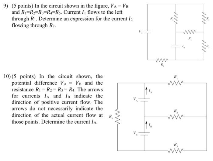 Solved 9) (5 points) In the circuit shown in the figure, | Chegg.com