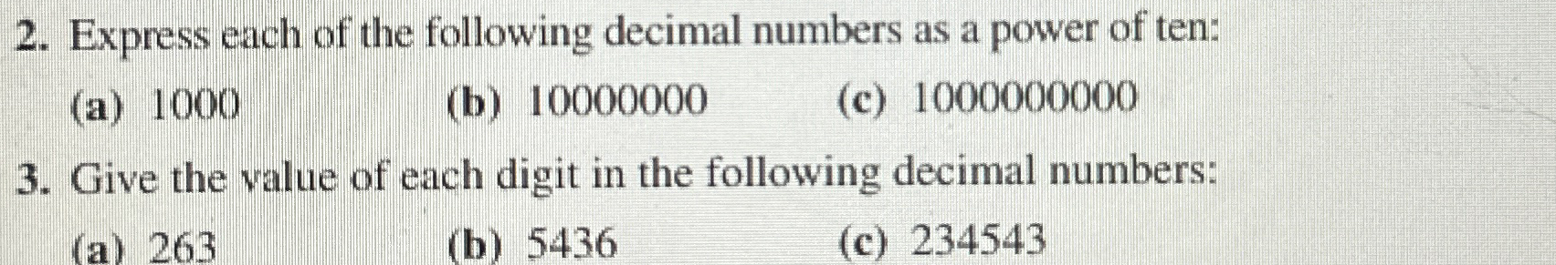 Solved Express each of the following decimal numbers as a | Chegg.com