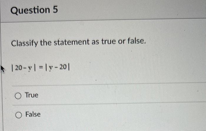 Solved Classify the statement as true or false. | Chegg.com