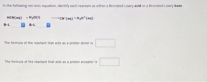 Solved In the following net ionic equation, identify each | Chegg.com