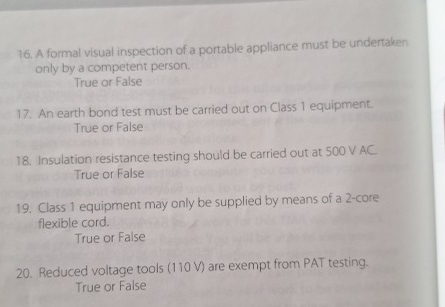 Solved A formal visual inspection of a portable appliance | Chegg.com
