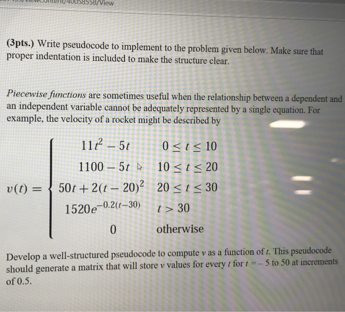 Solved 10j Viewconnv40058558 View 3pts Write Pseudocode