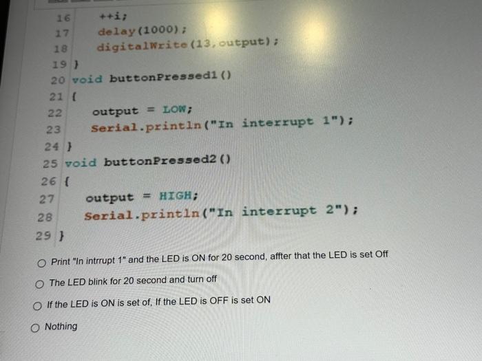 Solved What does the LED if button 1 (B1) is pressed (assume | Chegg.com