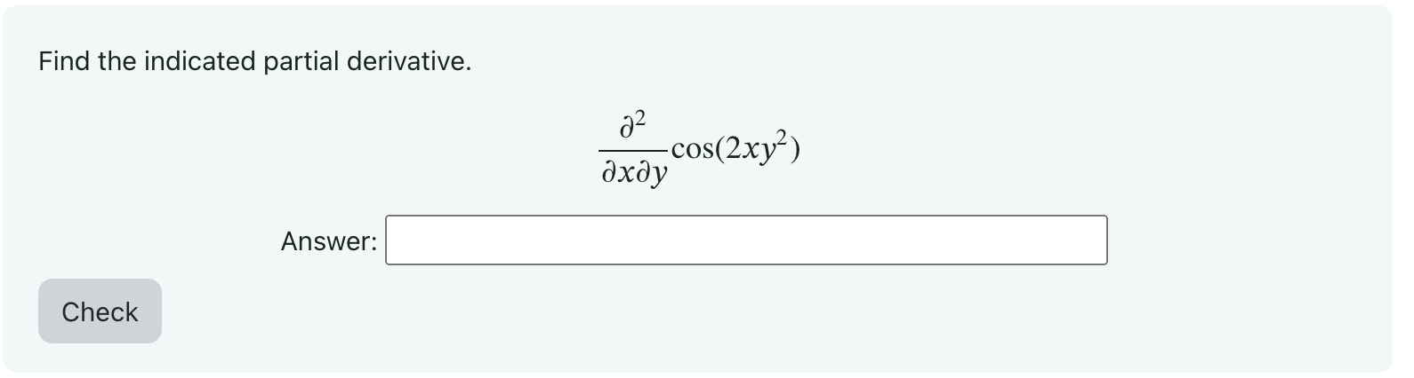 Solved Find the indicated partial | Chegg.com