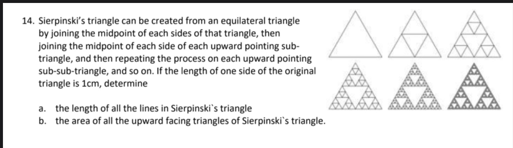 Solved Sierpinski's triangle can be created from an | Chegg.com