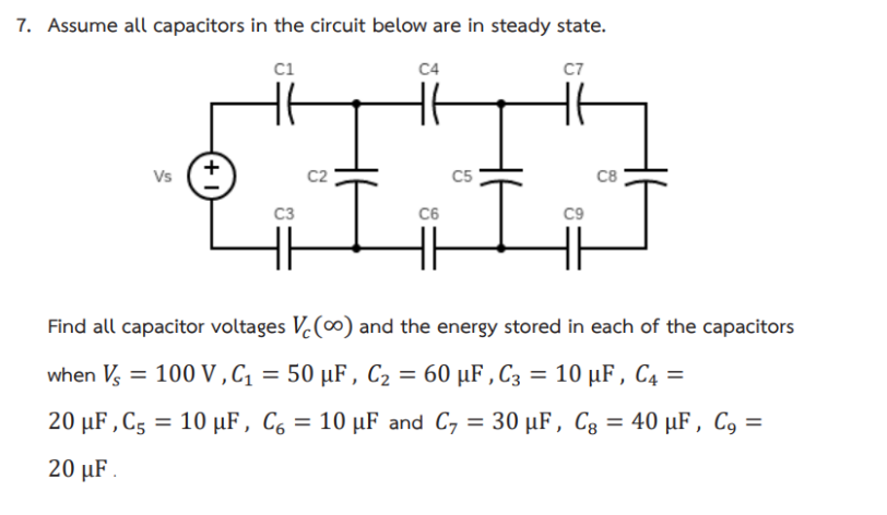 Solved Assume all capacitors in ﻿the circuit below are in | Chegg.com