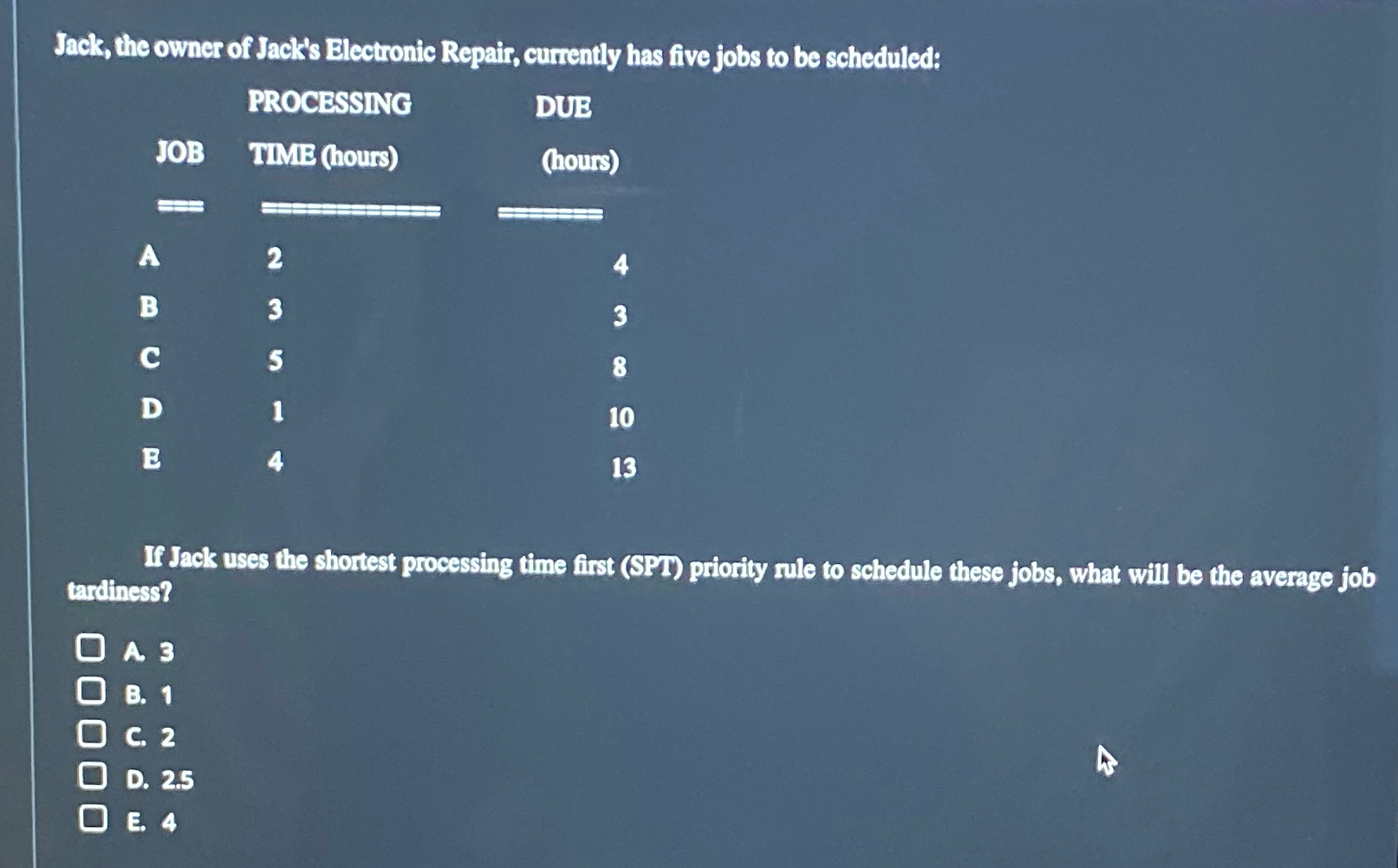 Solved Jack, the owner of Jack's Electronic Repair, | Chegg.com