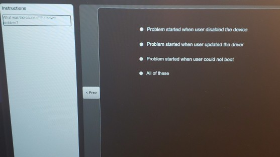 Solved Instructions What was the cause of the driver | Chegg.com