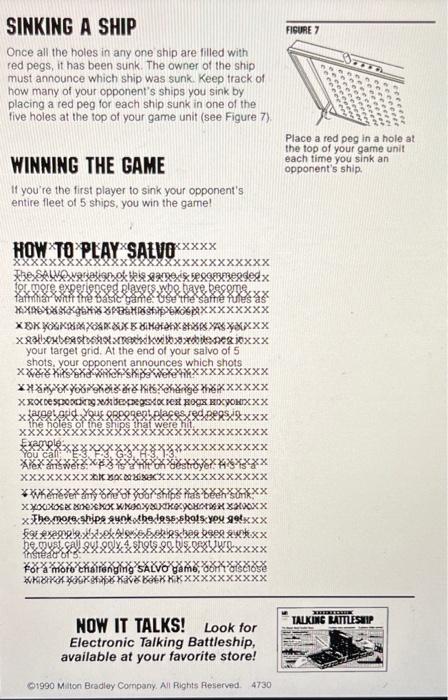 Solved For 2 Players OBJECT OF THE GANE Be the first to sink | Chegg.com