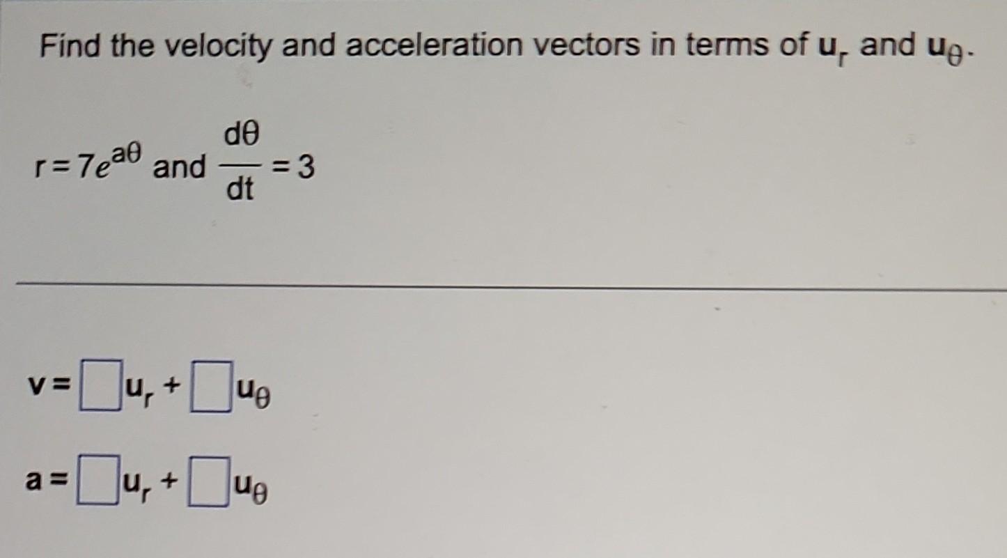 Solved Find the velocity and acceleration vectors in terms | Chegg.com