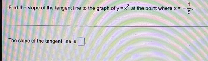 Solved Find the slope of the tangent line to the graph of | Chegg.com
