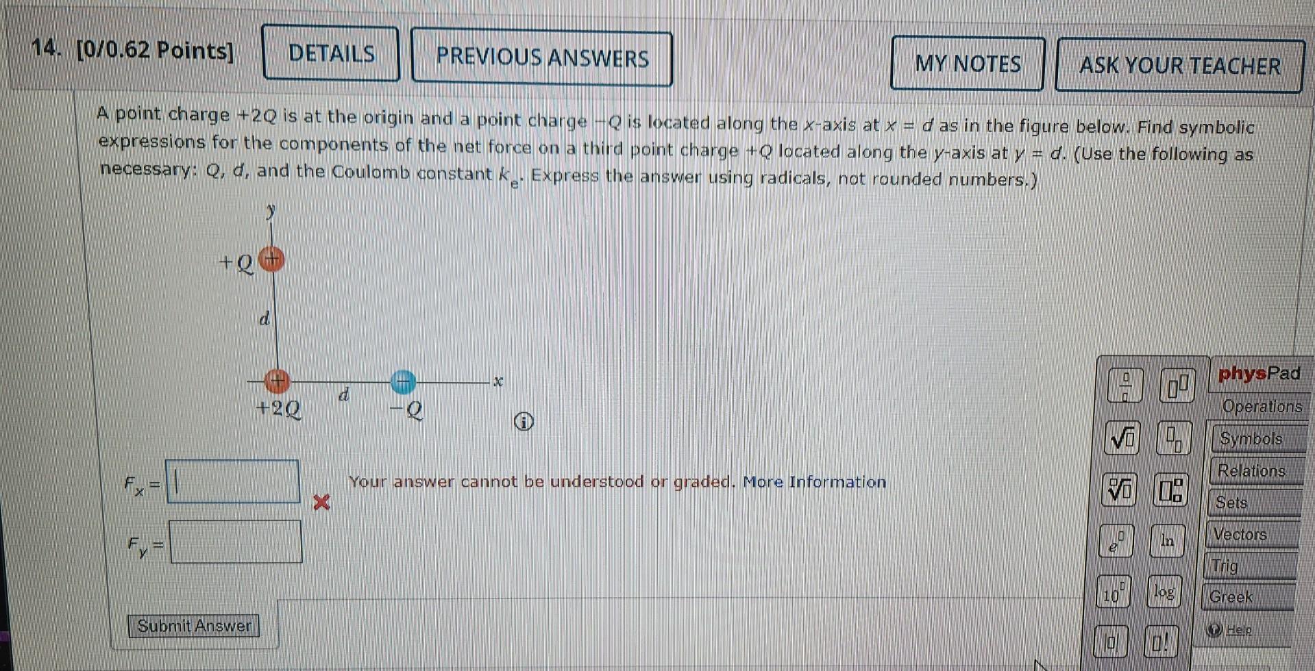 Solved A point charge +2Q is at the origin and a point | Chegg.com Solved A point charge +2Q is at the origin and a point | Chegg.com