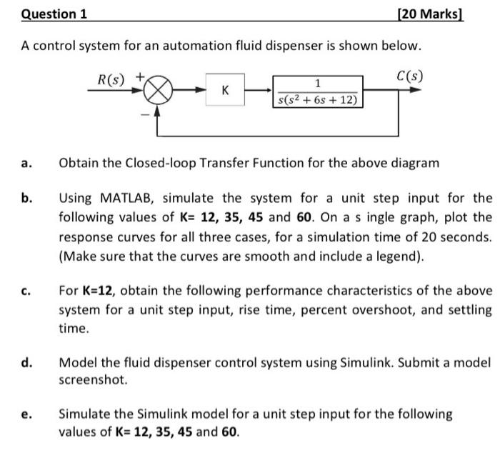 Solved A control system for an automation fluid dispenser is | Chegg.com