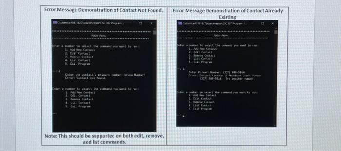 Solved Classes Needed The Contact Class is a class that is | Chegg.com