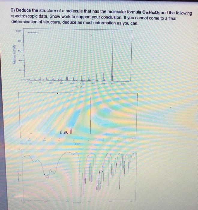 Solved 2) Deduce the structure of a molecule that has the | Chegg.com