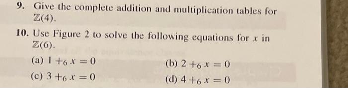 Solved 9. Give the complete addition and multiplication | Chegg.com
