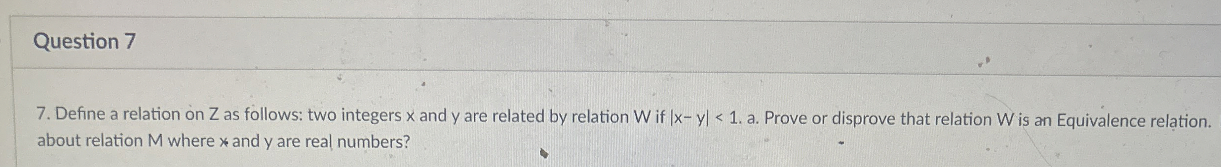 Solved Question 77. ﻿Define a relation on Z ﻿as follows: two | Chegg.com