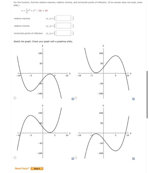 Solved For the function, find the relative maxima, relative | Chegg.com Solved For the function, find the relative maxima, relative | Chegg.com