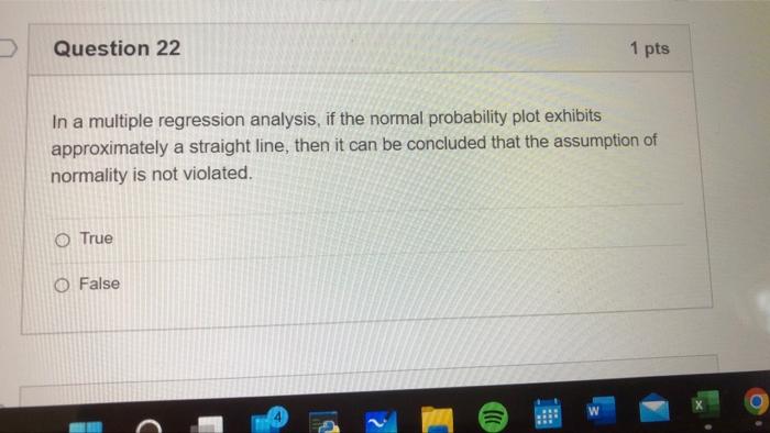 Solved Question 22 1 pts In a multiple regression analysis, | Chegg.com