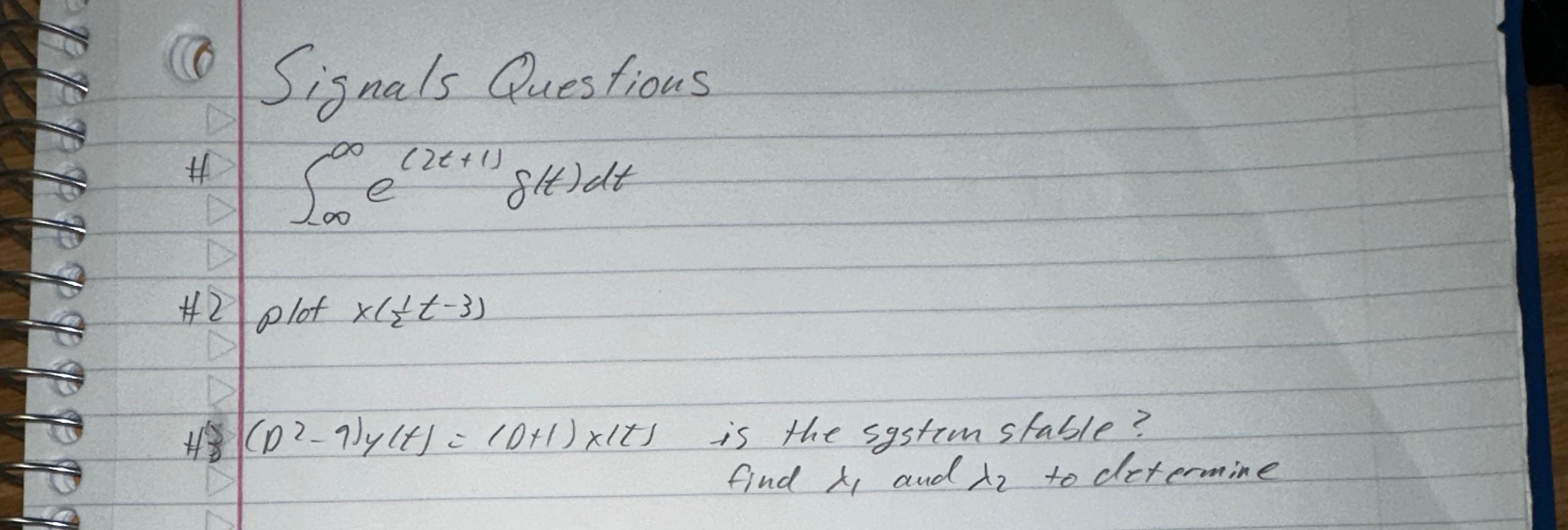 (6) ﻿Signals Questions∫-∞∞e(2t+1)δ(t)dt ﻿plot | Chegg.com