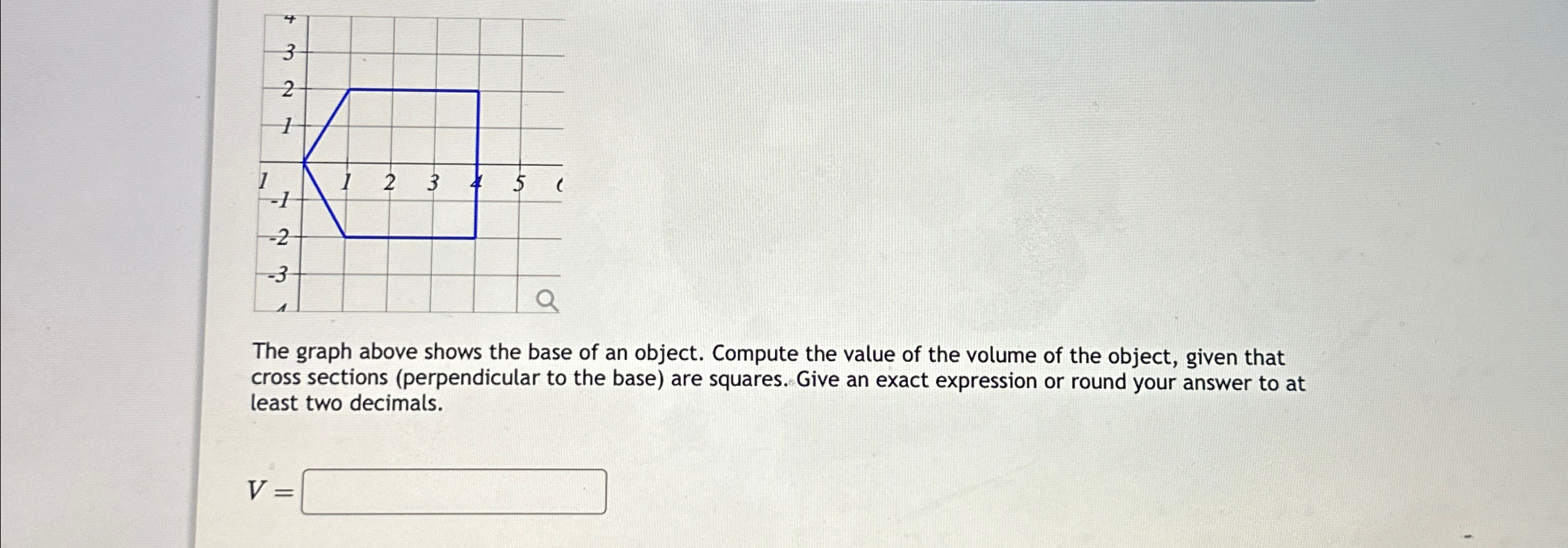 Solved The graph above shows the base of an object. Compute | Chegg.com