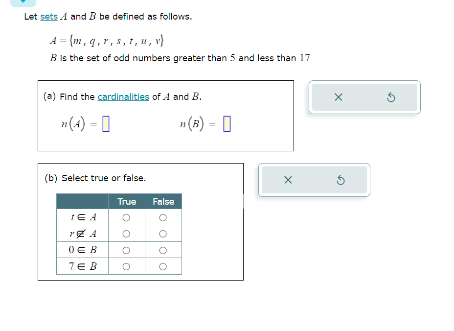 Solved Let sets A and B ﻿be defined as | Chegg.com