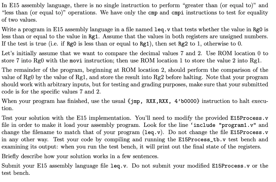 Solved PLEASE RUN CODE AND SHOW OUTPUT. ﻿In E15 ﻿assembly | Chegg.com