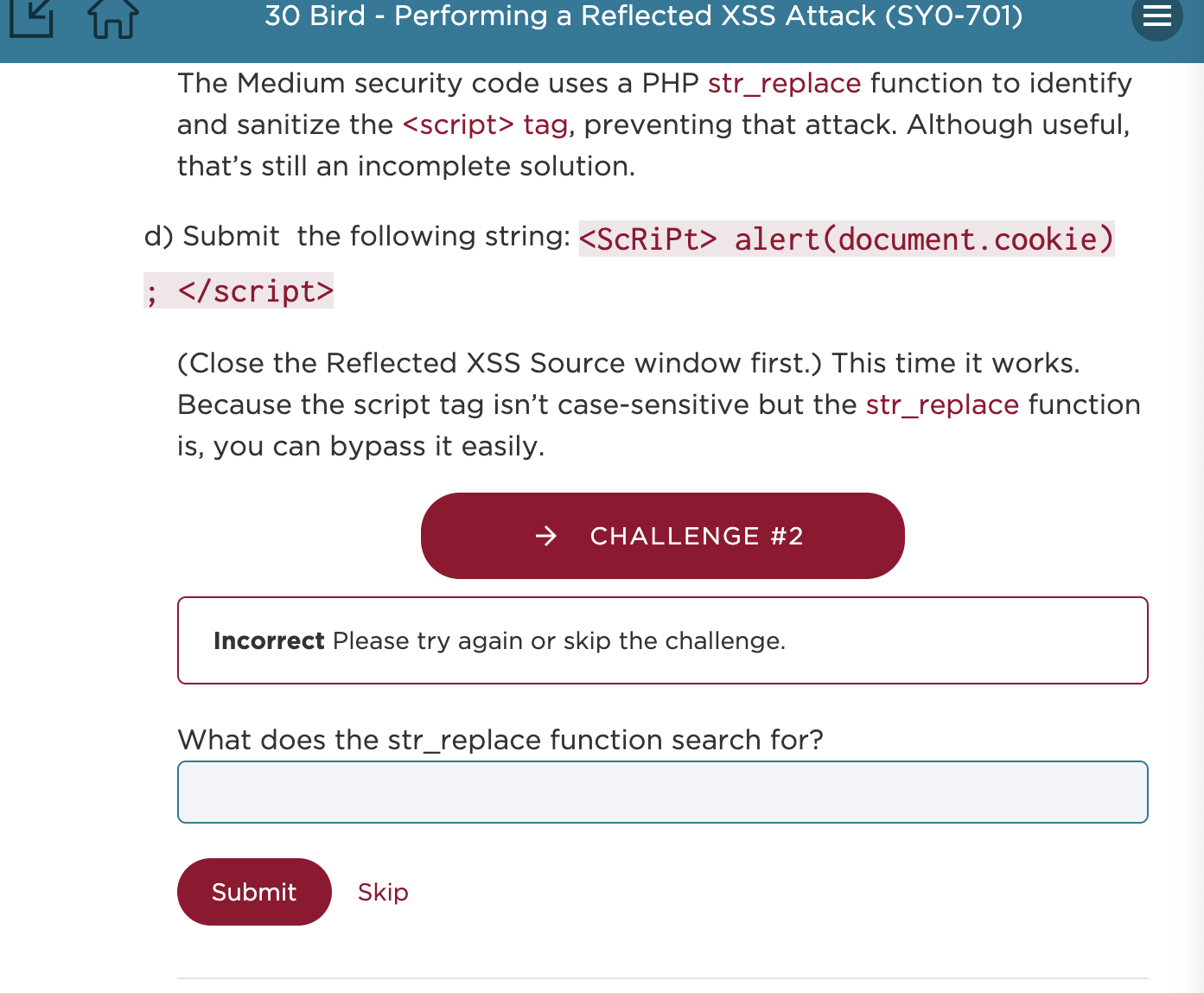 Solved What does the str_replace function search for? | Chegg.com
