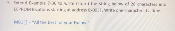Solved Example 7-36 Write an AVR C program to store 'G' into | Chegg.com