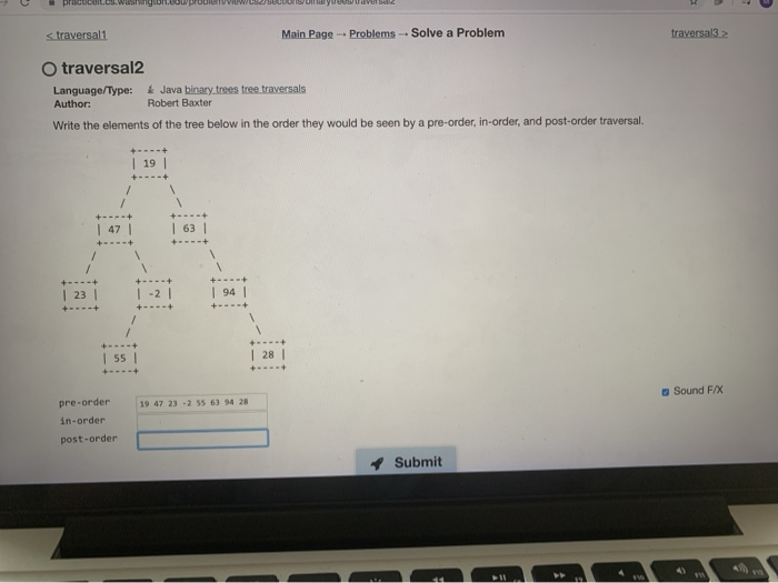 Solved s traversali Main Page -- Problems - Solve a Problem | Chegg.com
