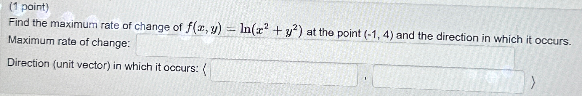 Solved (1 ﻿point)Find the maximum rate of change of | Chegg.com