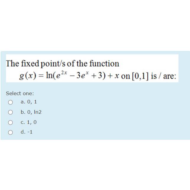 Solved The fixed point/s of the | Chegg.com