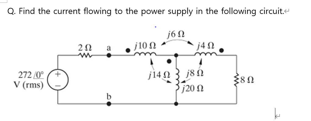 Solved Q. ﻿Find the current flowing to the power supply in | Chegg.com
