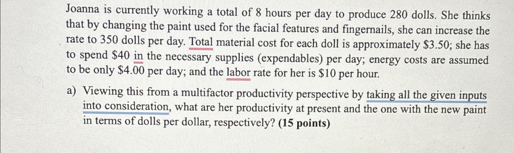 Solved Joanna is currently working a total of 8 ﻿hours per | Chegg.com