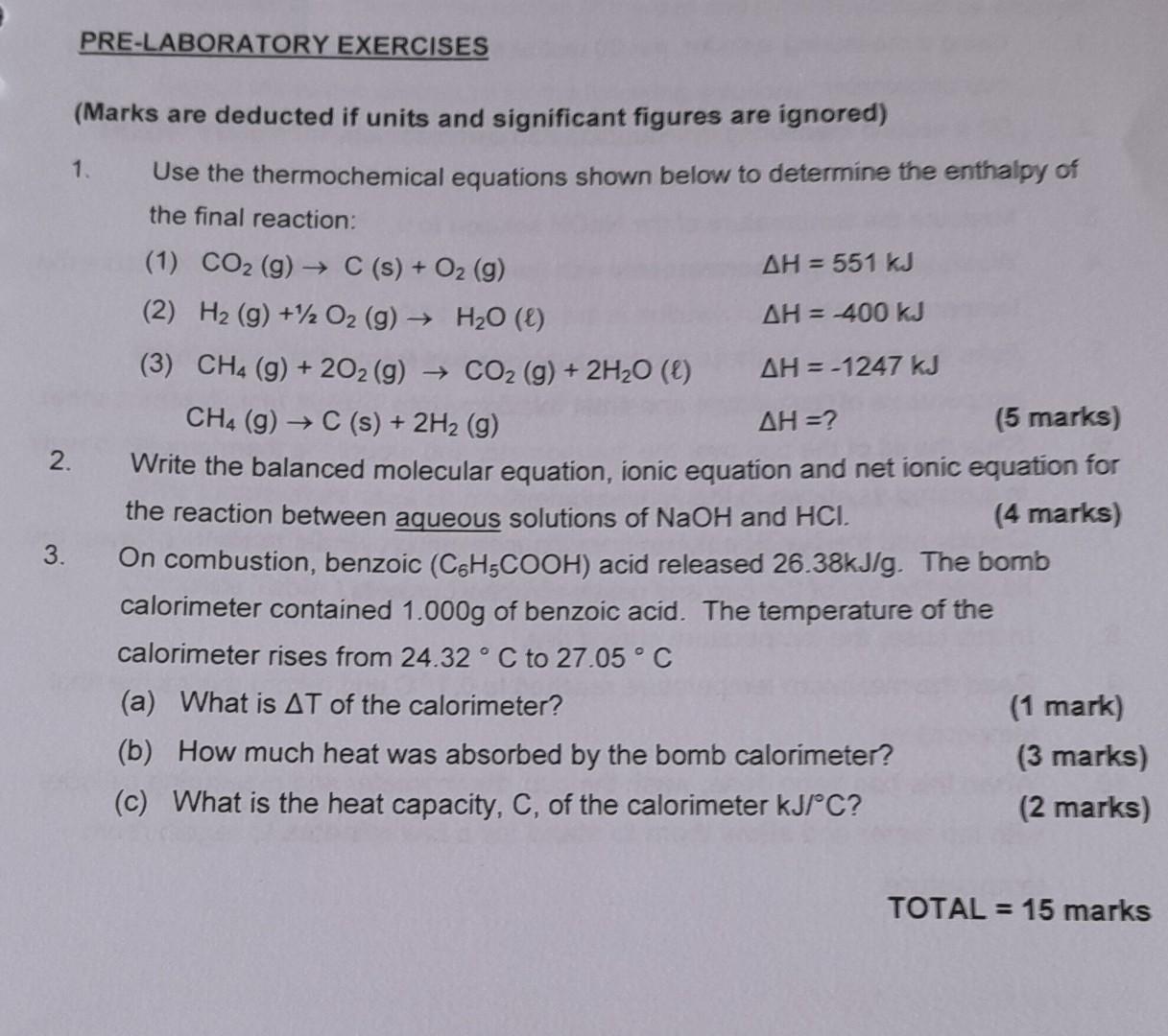 Solved (Marks are deducted if units and significant figures | Chegg.com