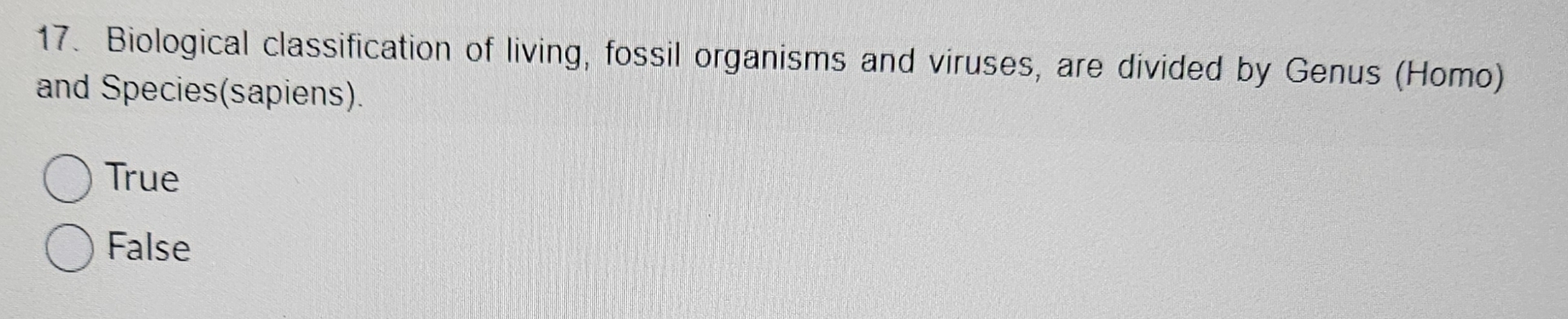 Solved Biological classification of living, fossil organisms | Chegg.com