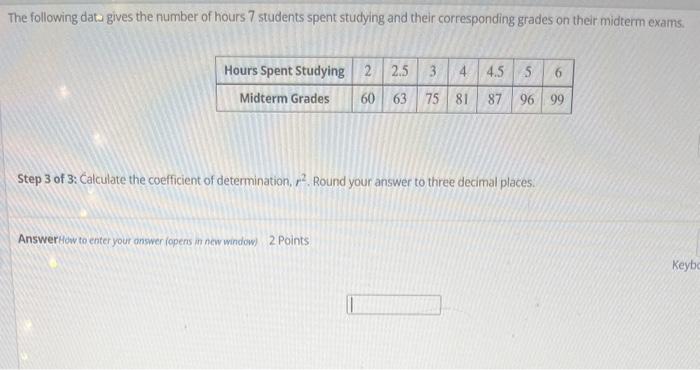 Solved The following data gives the number of hours 7 | Chegg.com