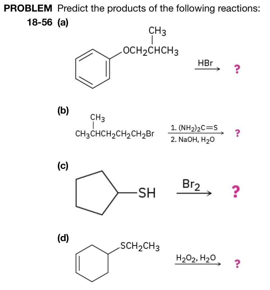 Solved PROBLEM Predict the products of the following | Chegg.com
