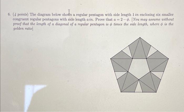 Solved 6. (4 points) The diagram below shows a regular | Chegg.com