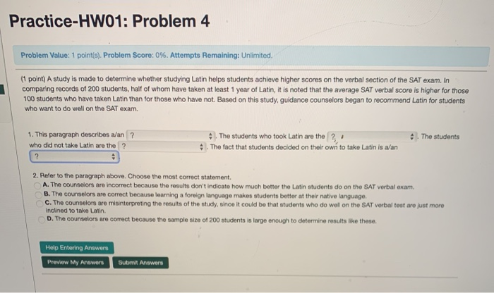 Solved Practice-HW01: Problem 4 Problem Value: 1 points). | Chegg.com Solved Practice-HW01: Problem 4 Problem Value: 1 points). | Chegg.com