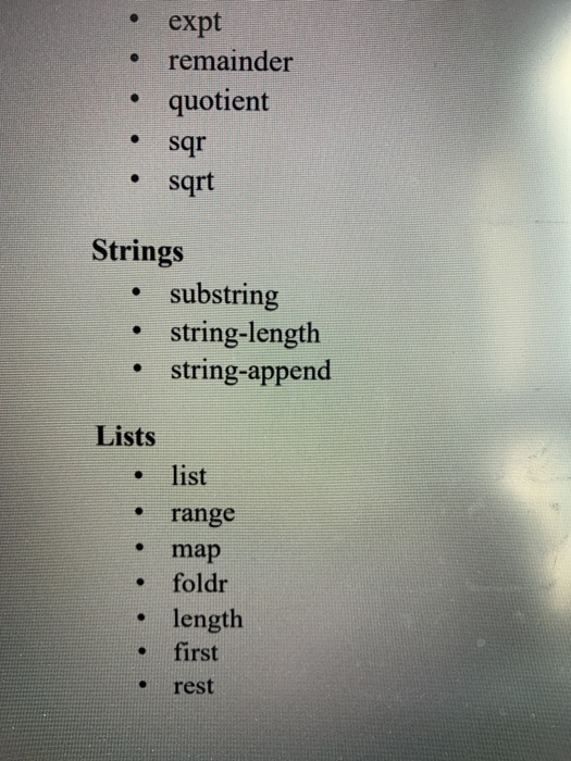 Solved Programming By Racket You Can Only Use The Functions