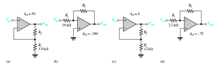 Solved Find the value of Rf that will produce the indicated | Chegg.com