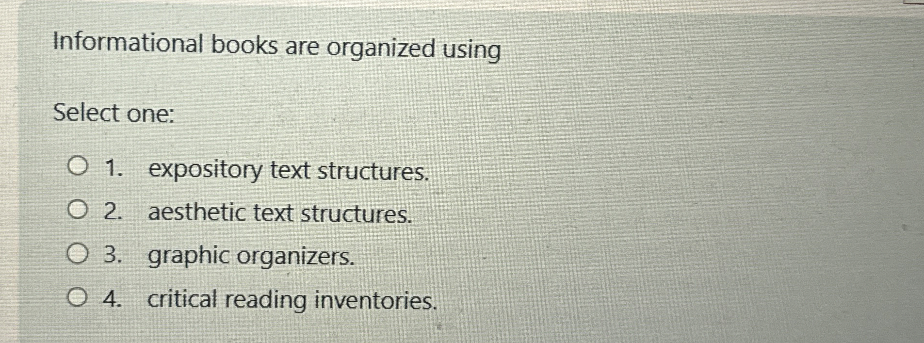 Solved Informational books are organized usingSelect | Chegg.com