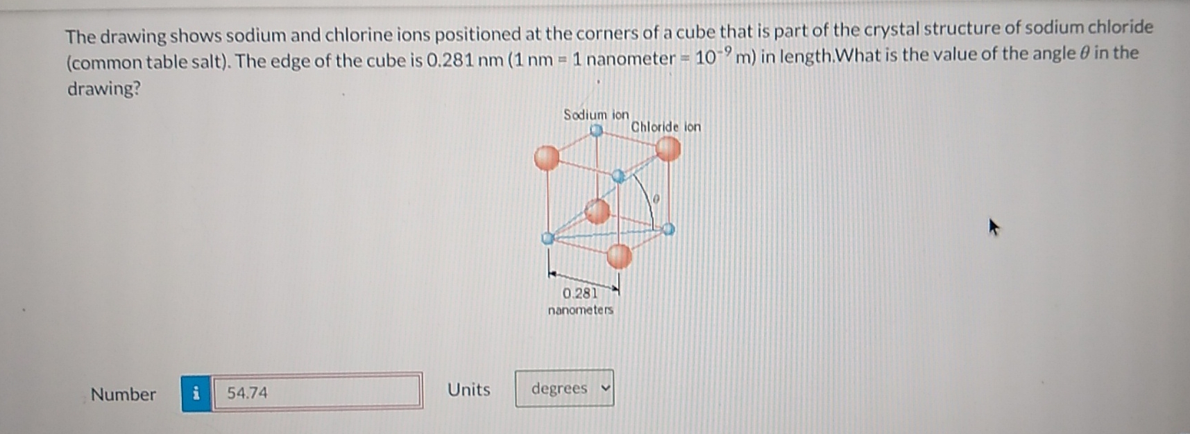 [Solved]: The drawing shows sodium and chlorine ions positio