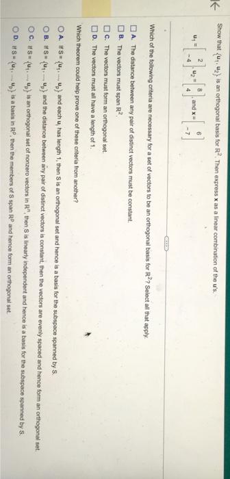 Solved \r\n\r\nA. If \\( S=\\left\\{u_{1}, \\ldots, | Chegg.com